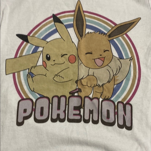 Pokemon | Shirts & Tops | Pokemon Pikachu White And Yellow Short Sleeve ...